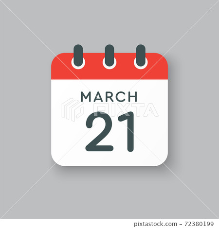 Icon day date 21 March, template calendar page-插圖素材 [72380199] - PIXTA圖庫