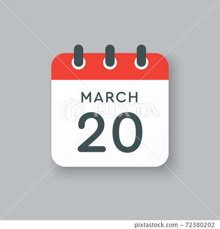 Icon day date 20 March, template calendar page - Stock Illustration ...