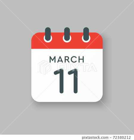 Icon day date 11 March, template calendar page - Stock Illustration ...