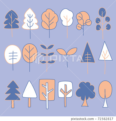 Blue and orange tree illustration vector - Stock Illustration [72382817 ...