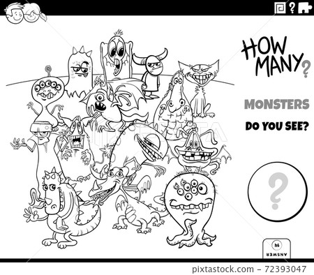 counting cartoon monsters educational game... - Stock Illustration ...