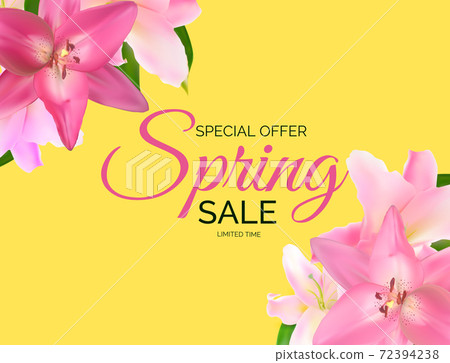 Promotion offer, card for spring sale season... - Stock Illustration ...