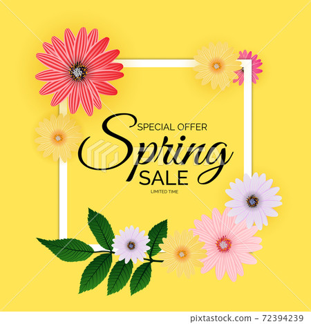 Promotion offer, card for spring sale season... - Stock Illustration ...