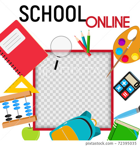 School Online Concept Background Vector... - Stock Illustration ...