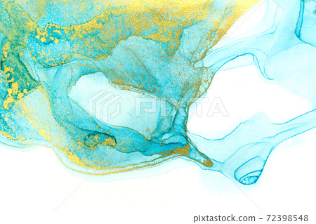 Alcohol ink blue transparent background. Ocean... - Stock Illustration ...