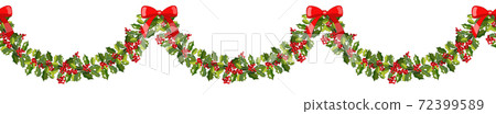 Vector seamless festive garland isolated on... - Stock Illustration ...