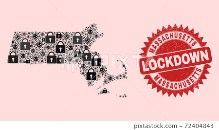 Massachusetts State Map Composition of Locks... - Stock Illustration ...