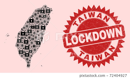 Taiwan Map Composition of Locks and Viruses and... - Stock Illustration ...