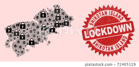 Shikotan Island Map Composition with Locks and... - Stock Illustration ...
