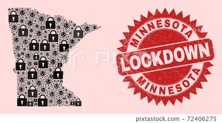 Minnesota State Map Composition of Locks and... - Stock Illustration ...