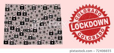 Colorado State Map Collage of Locks and... - Stock Illustration ...