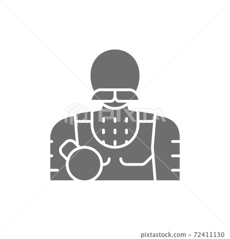 Circus athlete, strongman grey icon. Isolated... - Stock Illustration ...