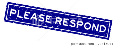Grunge blue please respond word square rubber... - Stock Illustration ...