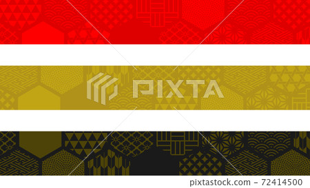 Horizontal background with Japanese pattern 3... - Stock Illustration ...