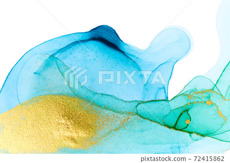 Alcohol ink blue transparent background. Ocean... - Stock Illustration ...