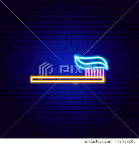 Toothbrush Toothpaste Neon Sign - Stock Illustration [72419205] - PIXTA
