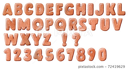 Biscuit alphabet and number cocoa - Stock Illustration [72419629] - PIXTA