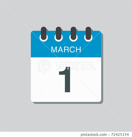 Icon day date 1 March, template calendar page - Stock Illustration ...