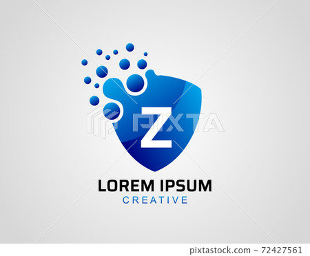 Letter Z Dot Shield Logo, Modern Security... - Stock Illustration ...