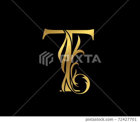 T Letter In Gold