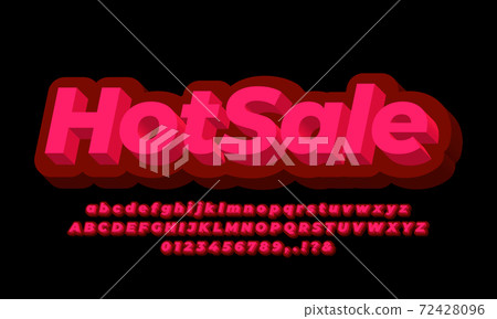 text effect or font alphabet 3d maroon and red - Stock Illustration ...