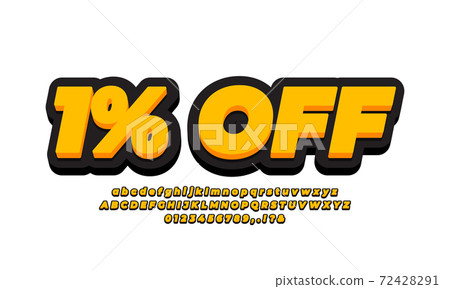 1% off sale text 3d orange black - Stock Illustration [72428291] - PIXTA