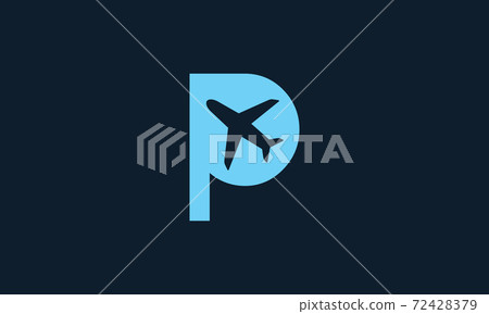 letter P with airplane fly travel... - Stock Illustration [72428379 ...
