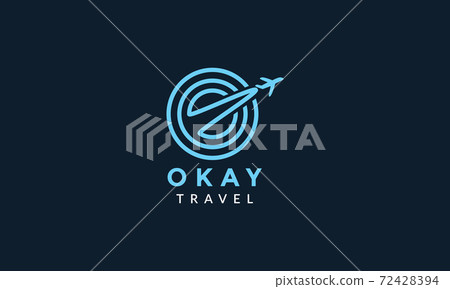 letter O or circle lines with airplane fly... - Stock Illustration ...