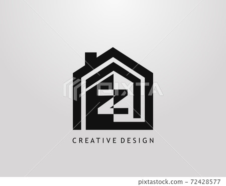 Z Letter Logo. Minimalist house shape with... - Stock Illustration ...