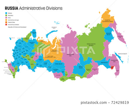 Russia - political map of federal divisions - Stock Illustration ...