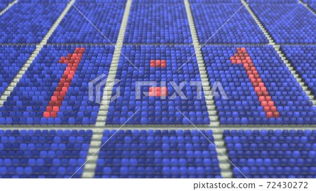 1-1 score made with stadium seats, sports... - Stock Illustration ...