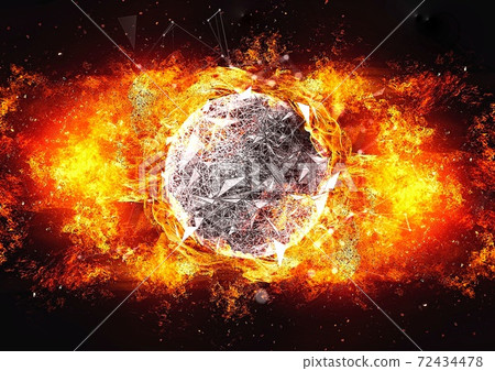 Burning geometric sphere - Stock Illustration [72434478] - PIXTA
