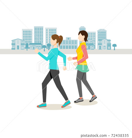 Women walking around the city - Stock Illustration [72438335] - PIXTA