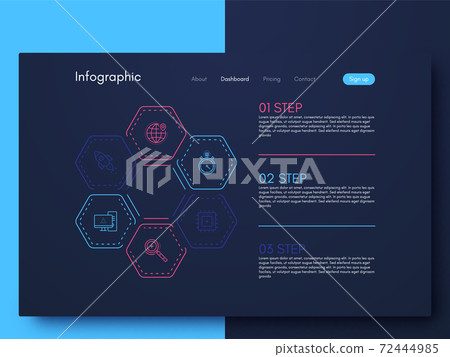 Vector graphics infographics with six options....-插圖素材 [72444985] - PIXTA圖庫