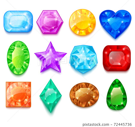 Set Of Colorful Gems - Stock Illustration [72445736] - PIXTA