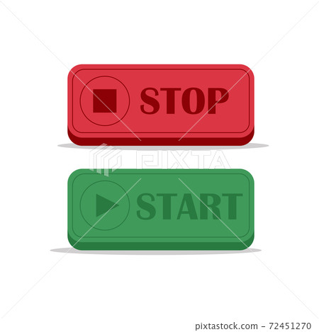 Red and green start and stop button icon... - Stock Illustration ...