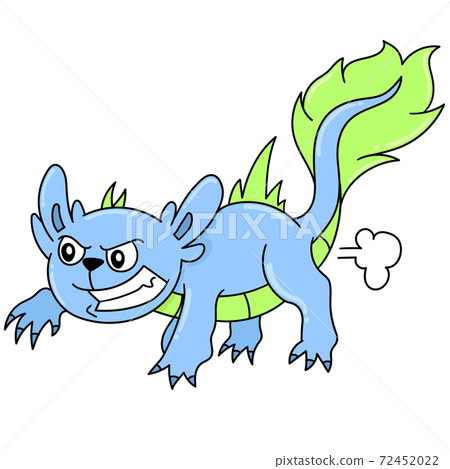 cute cute monster lizard doodle kawaii. doodle... - Stock Illustration ...