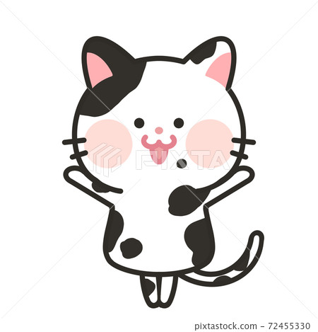 Cow-patterned cat illustration New Year's Ox - Stock Illustration ...