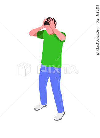 Worried Man Vector Illustration - Stock Illustration [72462103] - PIXTA