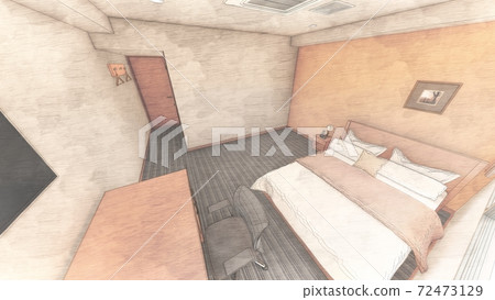 Hotel Single Room Interior Perth 10 - Stock Illustration [72473129] - PIXTA