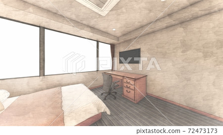 Hotel Single Room Interior Perth 14 - Stock Illustration [72473173] - PIXTA