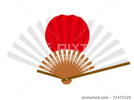 Japanese flag pattern folding fan - Stock Illustration [72473320] - PIXTA