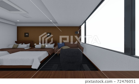 Hotel Double Bed Interior Perth 23 - Stock Illustration [72476051] - PIXTA