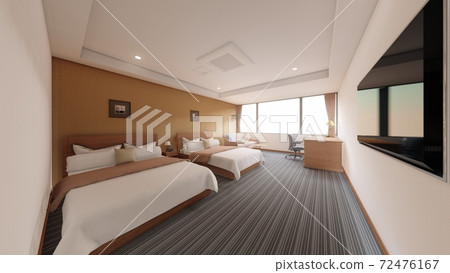 Hotel Double Bed Interior Perth 4 - Stock Illustration [72476167] - PIXTA