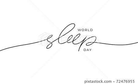 World Sleep day vector calligraphy with swooshes. - Stock Illustration ...