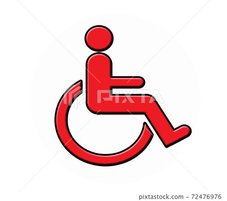 Wheelchair mark sign-red - Stock Illustration [72476976] - PIXTA
