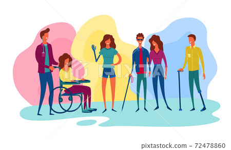 Cartoon Color Characters People and Helping... - Stock Illustration ...