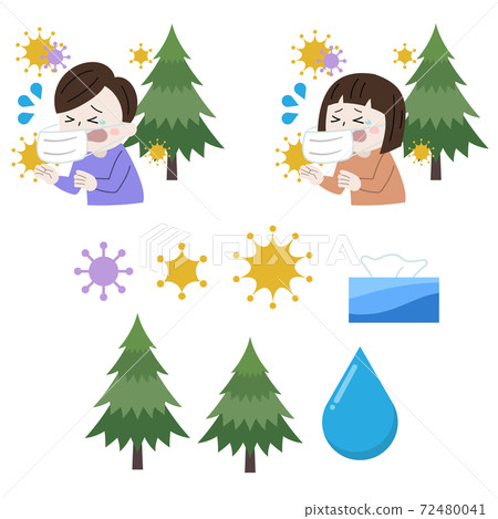 Pollinosis illustration icon set - Stock Illustration [72480041] - PIXTA