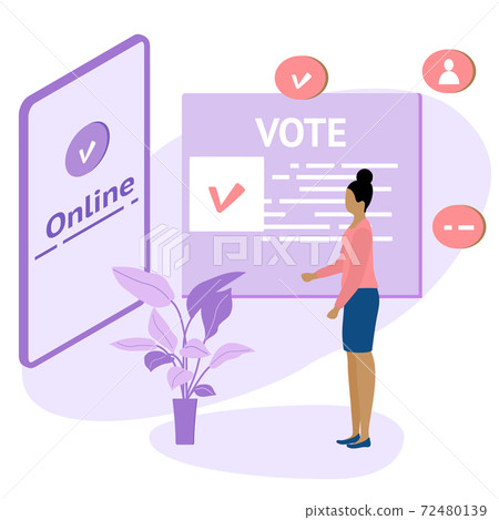 Vote Online Vector People Election E-voting - Stock Illustration ...