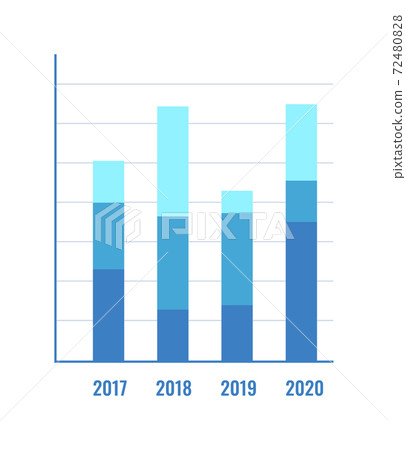 Stacked bar chart with timeline for report - Stock Illustration ...